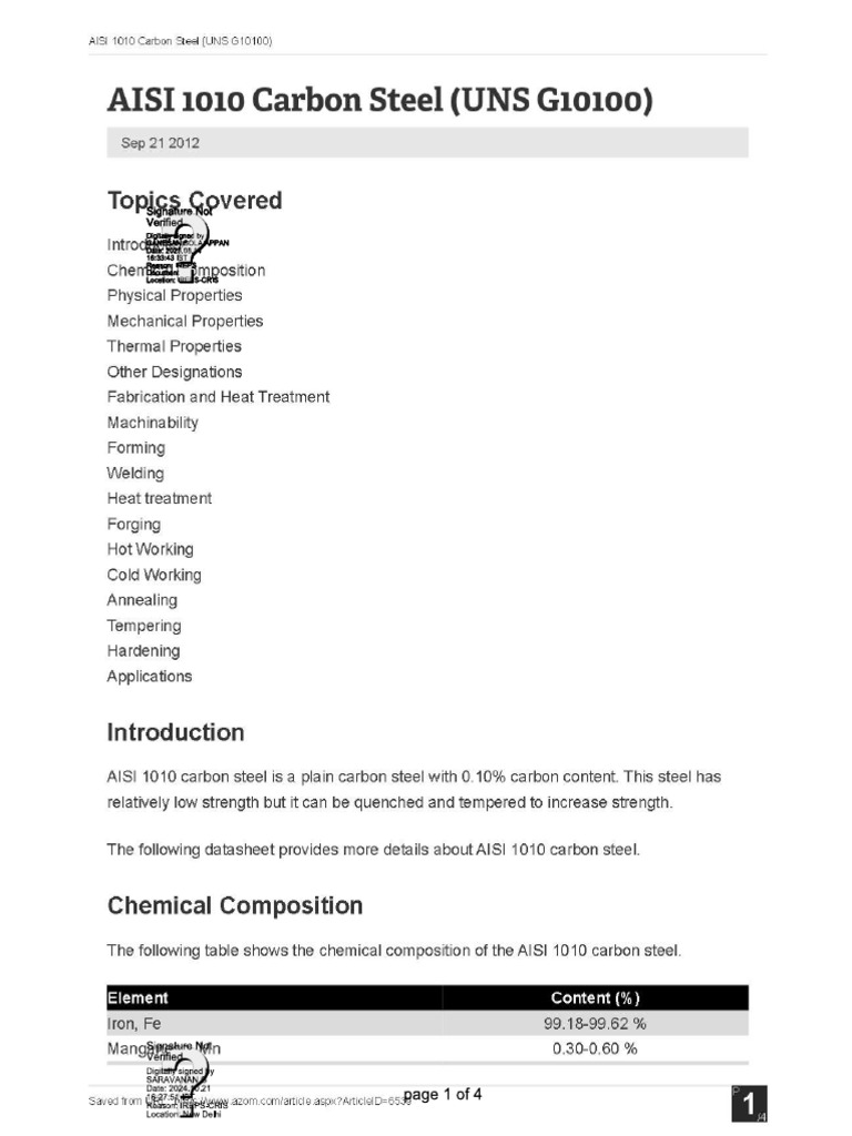 Aisi 1010 | PDF