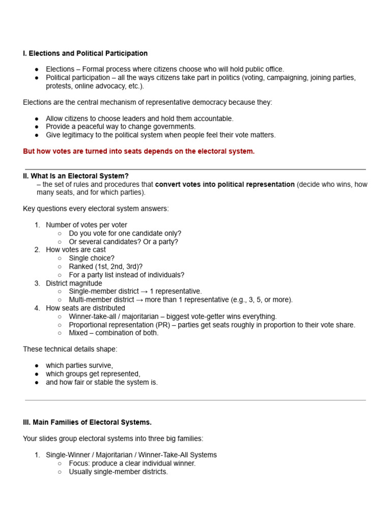 electoral systems | PDF | Voting | Voter Turnout