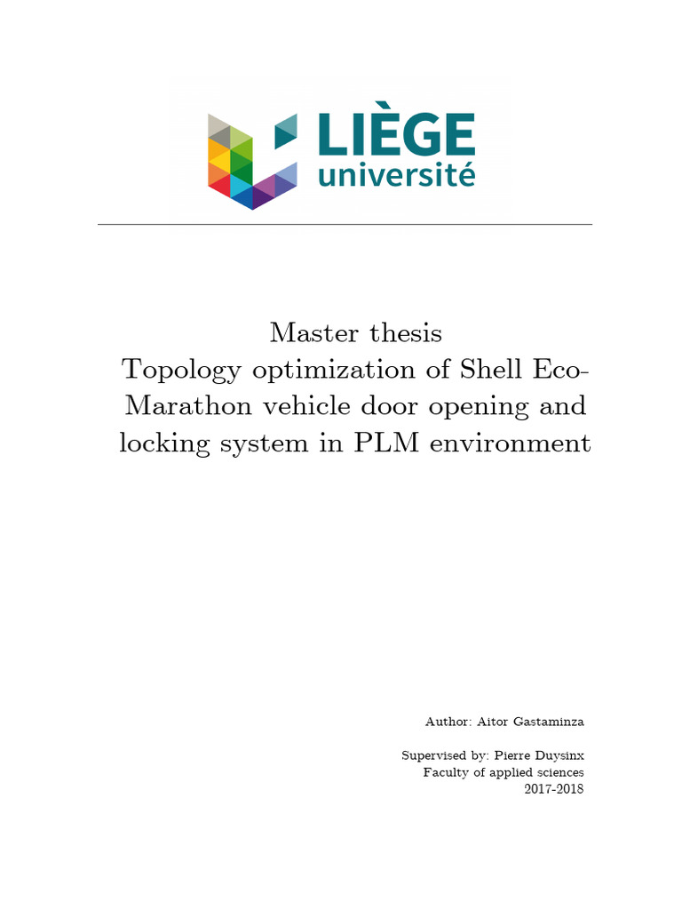 Topology Optimization of Shell Eco-Marathon Vehicle Door Opening and ...
