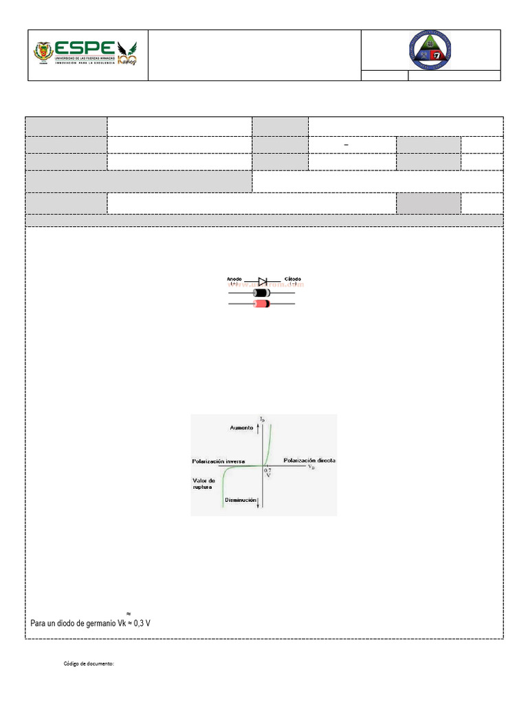 Guia Laboratorio #1 Polarización Del Diodo Sii2024 | PDF | Diodo ...