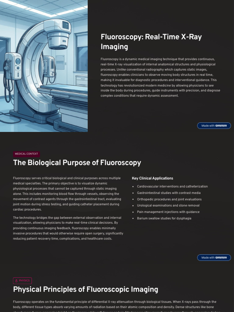 Fluoroscopy Real Time X Ray Imaging | PDF | X Ray | Medical Imaging
