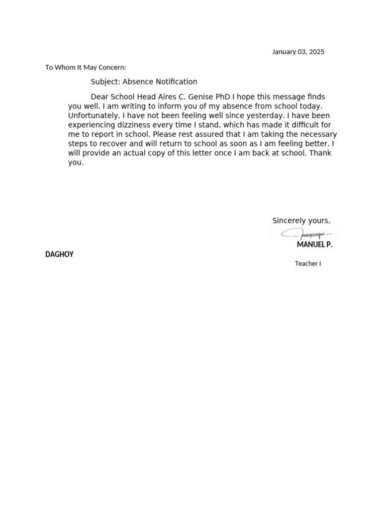 Mpd_letter of Explanation | PDF