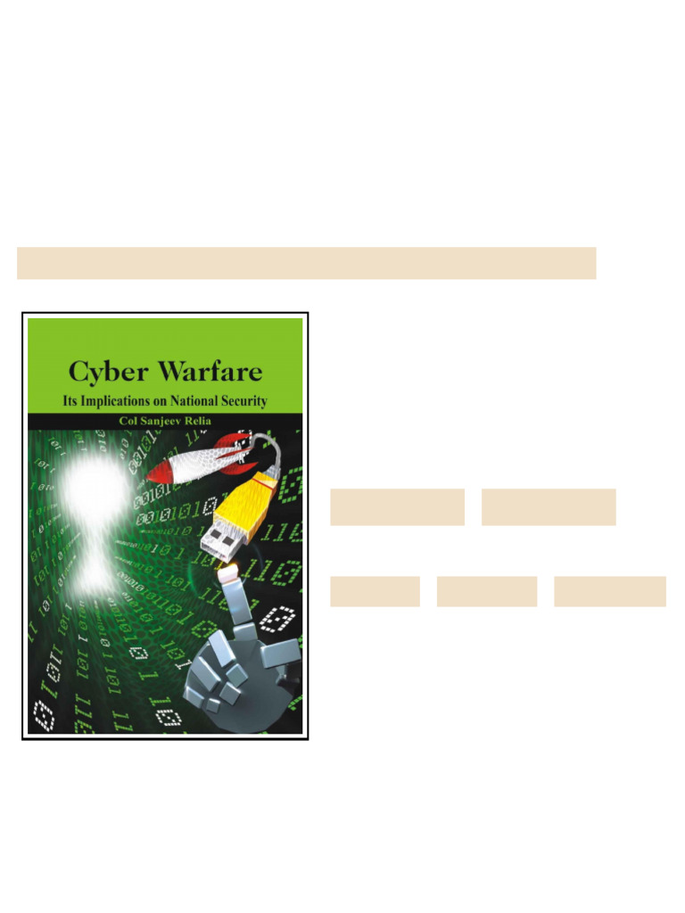 Cyber Warfare Its Implications On National Security Sanjeev Relia Relia ...