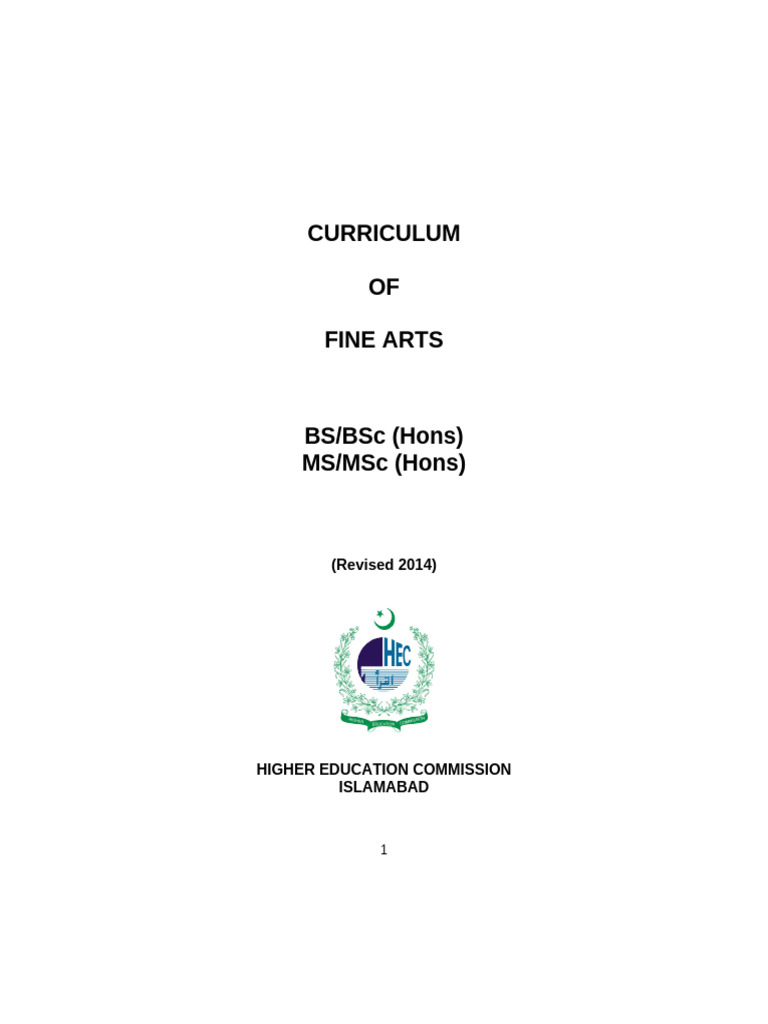 Fine Arts Curriculum Guidelines 2014 | PDF | Curriculum | Academic Degree