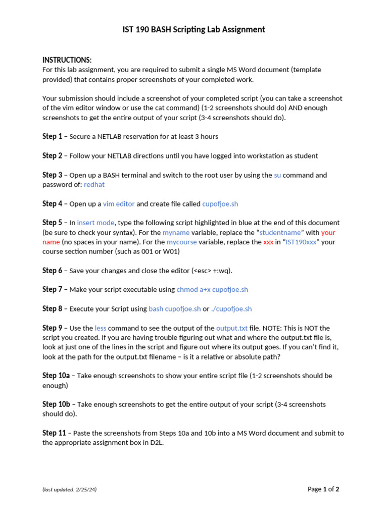 BASH Scripting Lab Assignment Guide | PDF | Software | Computing