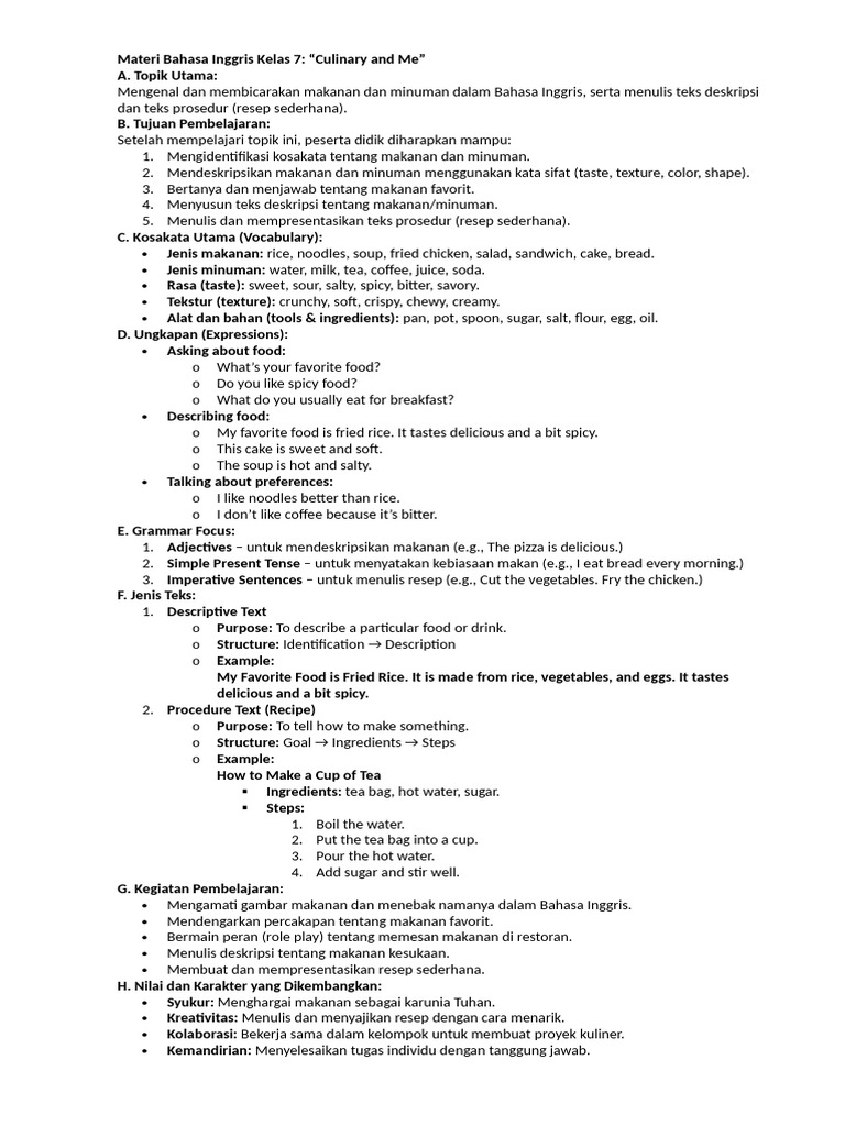 Culinary Vocabulary and Descriptions | PDF | Taste | Foods
