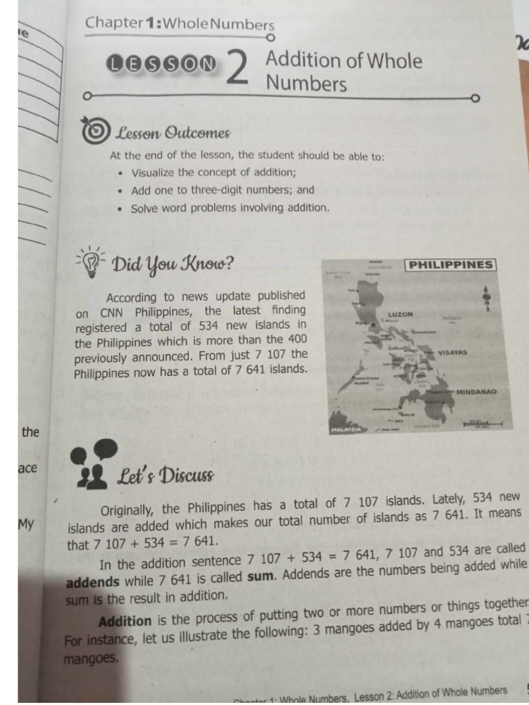 Addition of Whole Numbers | PDF
