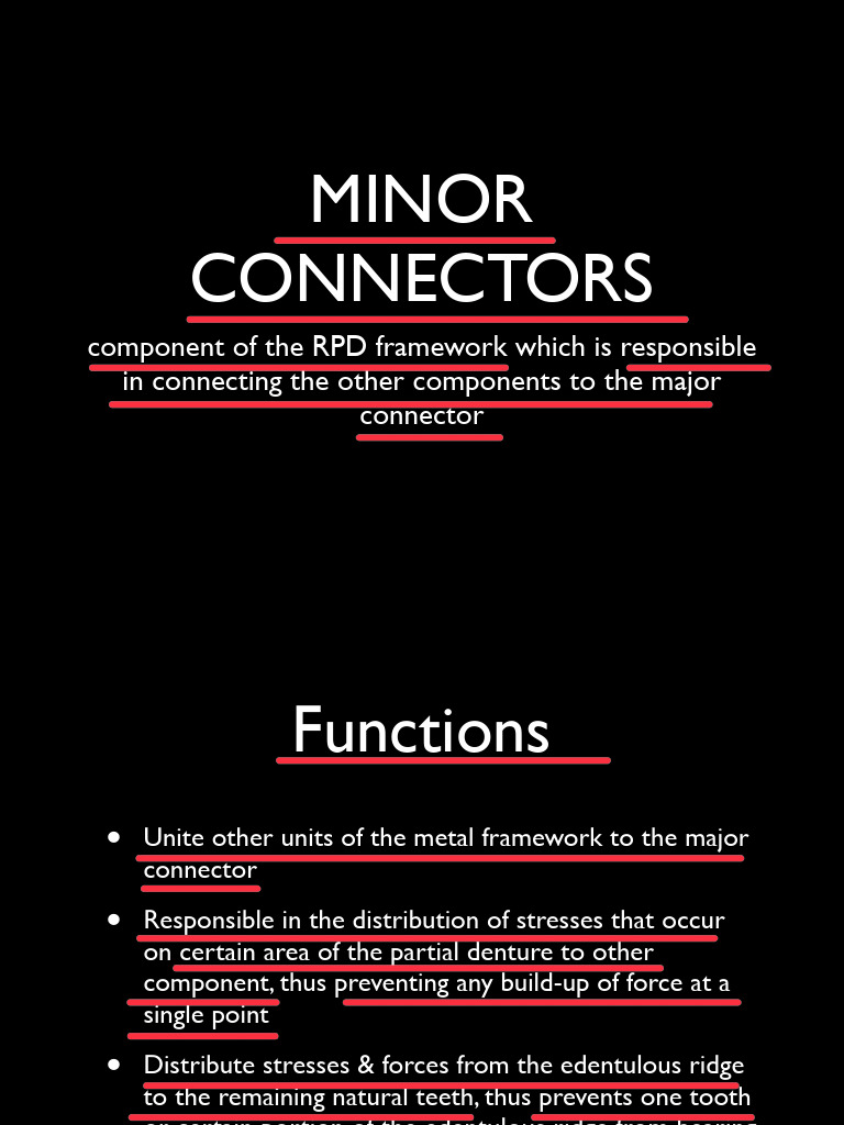 Minor Connectors in Partial Dentures | PDF | Dentures | Dentistry Branches