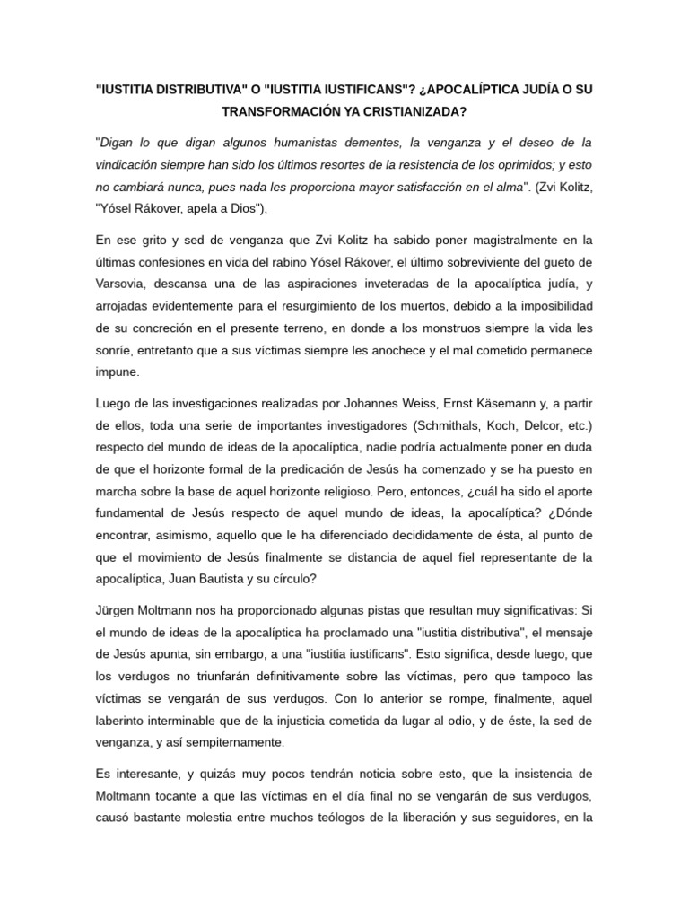 ¿APOCALÍPTICA JUDÍA O SU TRANSFORMACIÓN YA CRISTIANIZADA | PDF