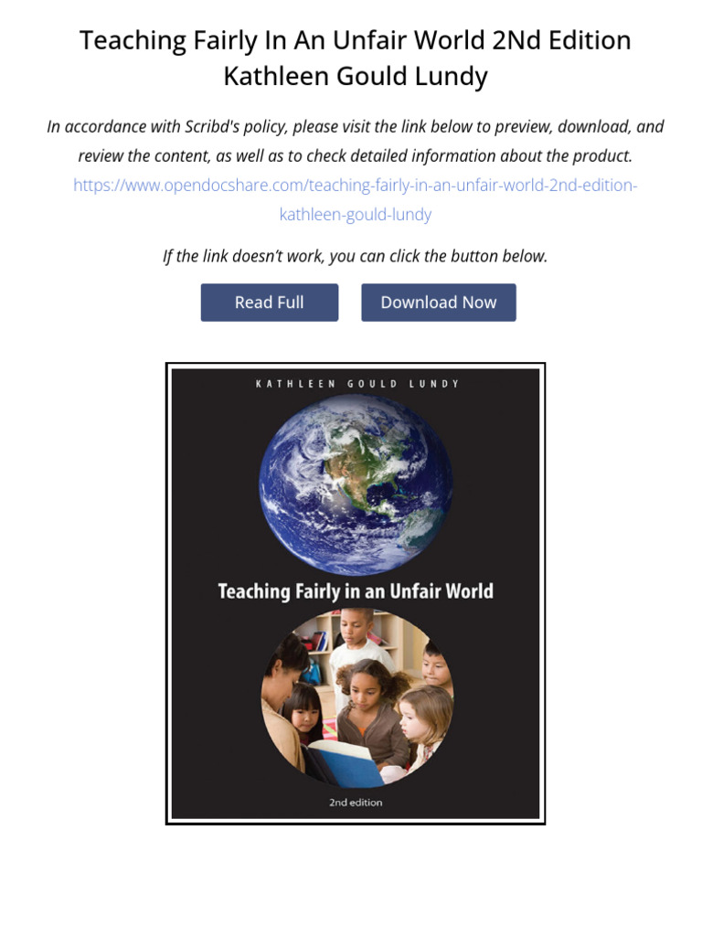 Teaching Fairly In An Unfair World 2nd Edition Kathleen Gould Lundy ...