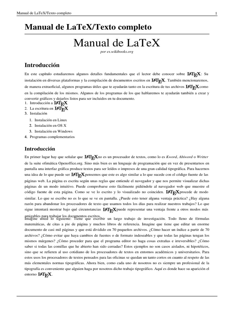 Guía Completa de Instalación de LaTeX | PDF | Te X | Procesador de textos