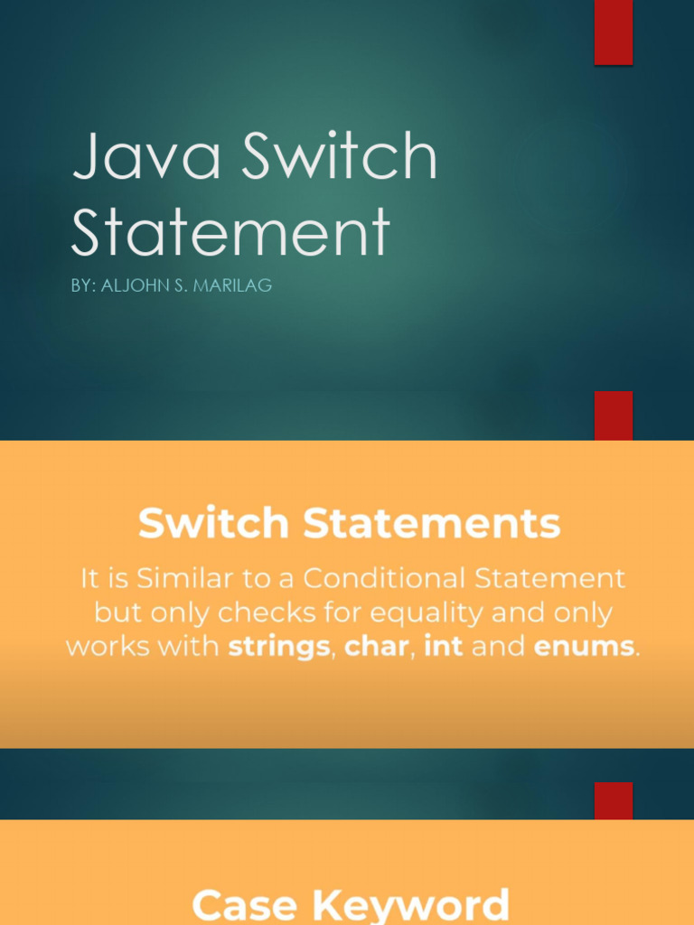 Lesson 5 - Java Switch Statement | PDF
