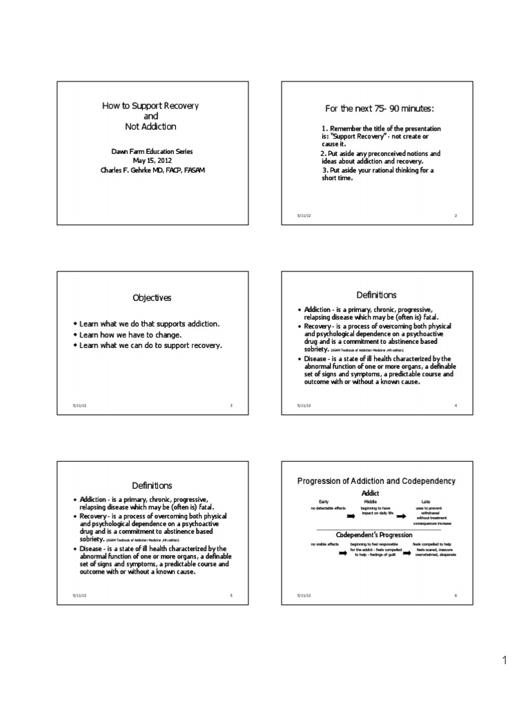 Support Recovery, Not Addiction | PDF | Substance Dependence | Medicine