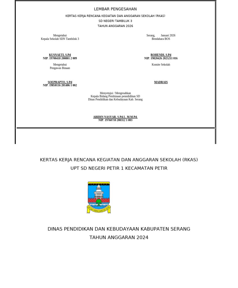 RKAS SDN Tambiluk 3 Tahun 2026 | PDF