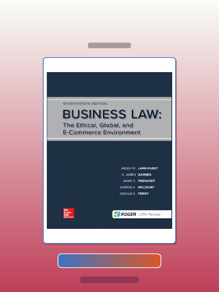 Test Bank for Business Law 17th Edition Arlen Langvardt a James Barnes ...