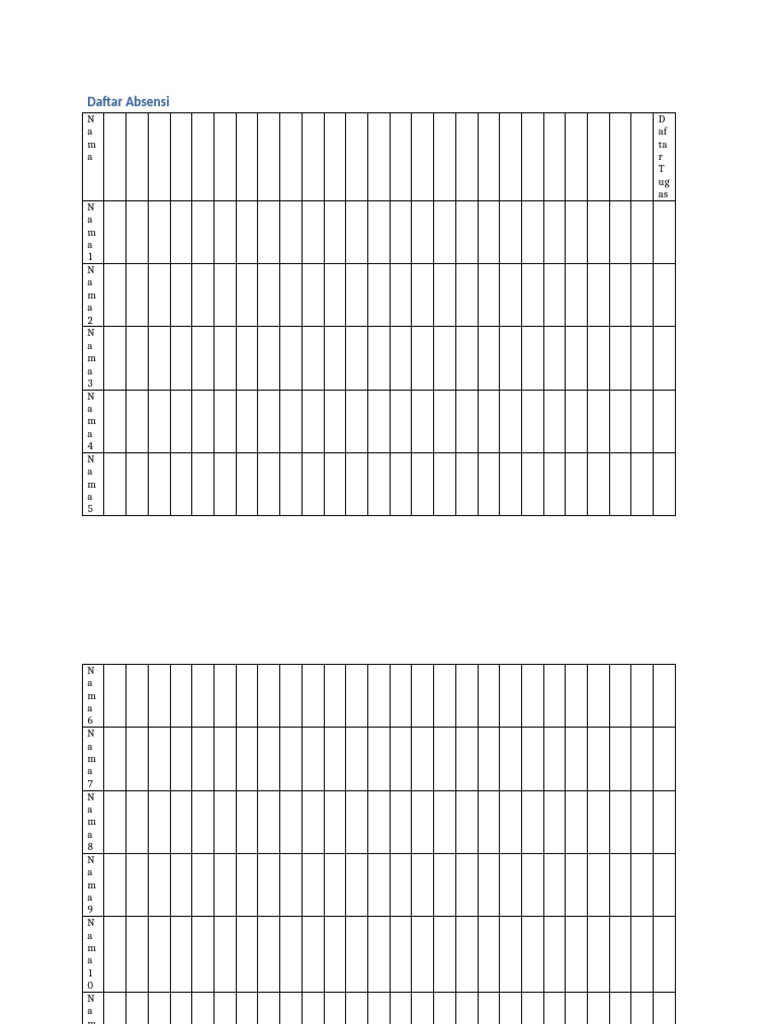 Absensi Landscape | PDF