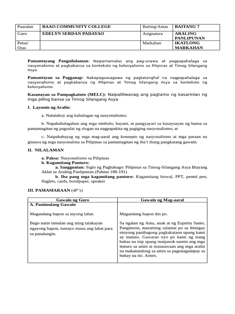 DLP Grade 7 AP | PDF