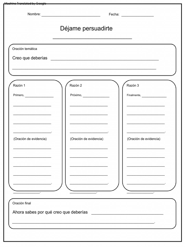 Persuasive Text Spanish | PDF