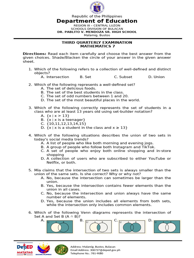 Quarter 3 Quarterly Exam (1) | PDF | Sampling (Statistics) | Numbers