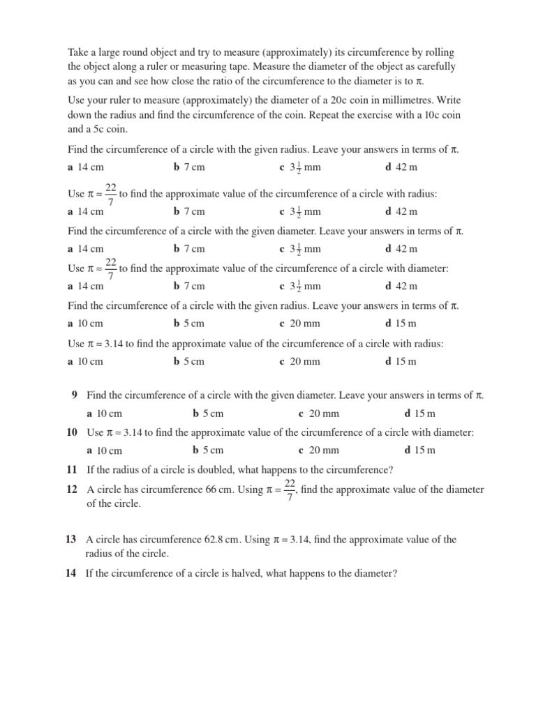 basic maths 4 | PDF | Area | Circle