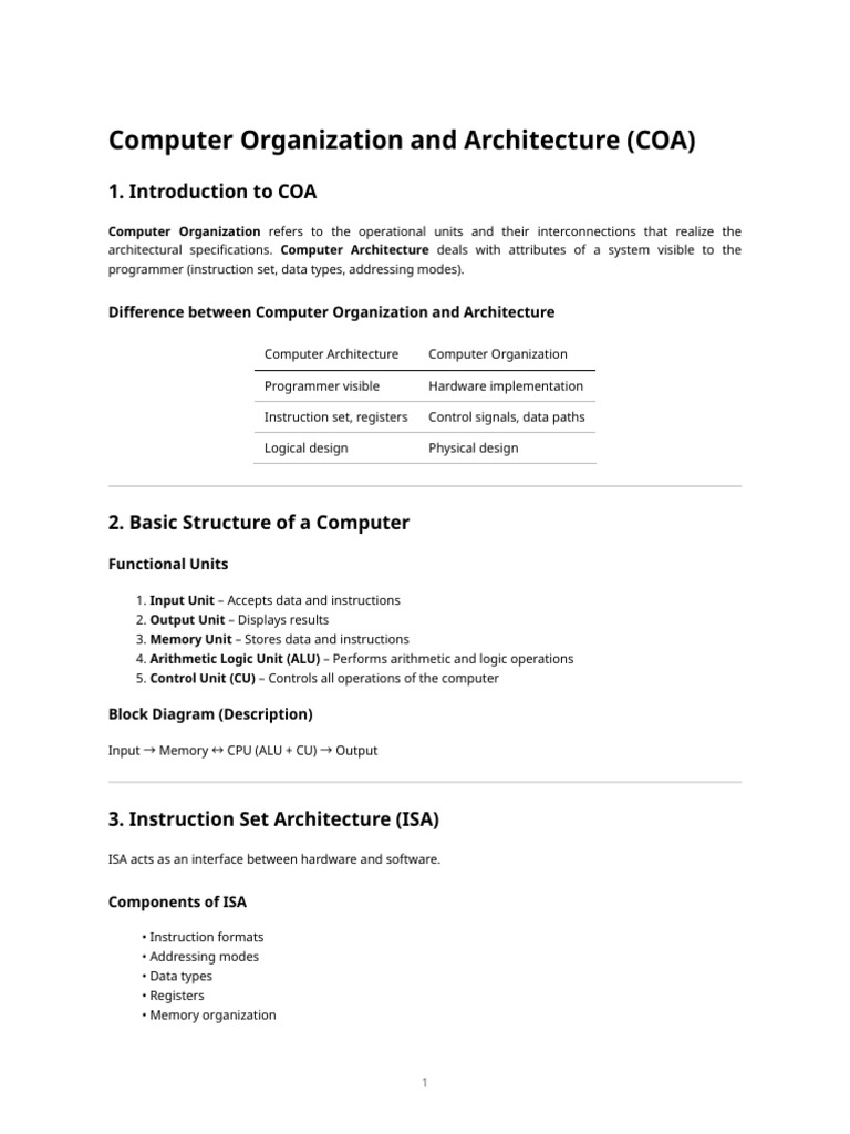 Computer Organization And Architecture Guide Pdf Central Processing