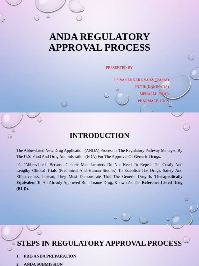 ANDA Approval Process Explained | PDF | Food And Drug Administration ...