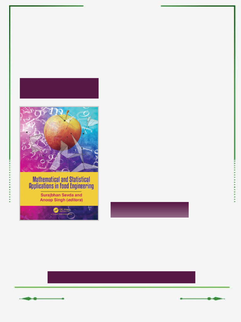 Mathematical and Statistical Applications in Food Engineering 1st Edition Surajbhan Sevda ...