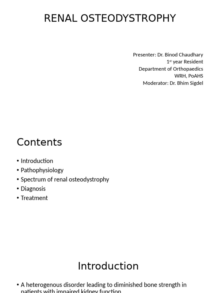 Understanding Renal Osteodystrophy | PDF | Bone | Vitamin D