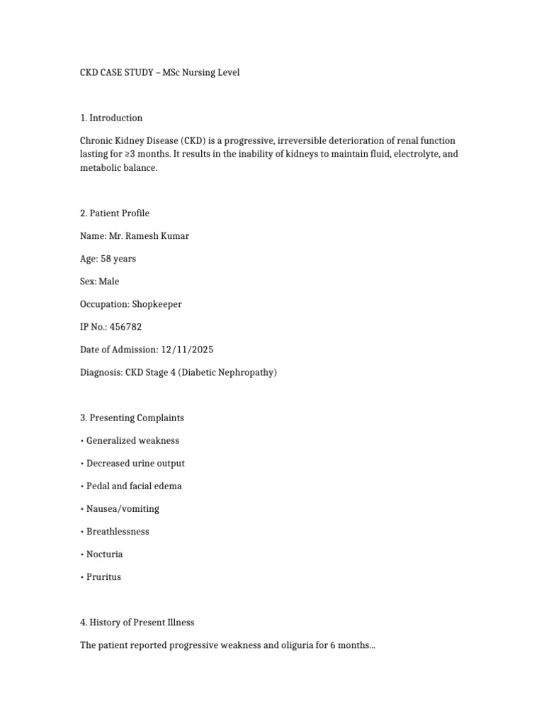 CKD Case Study | PDF