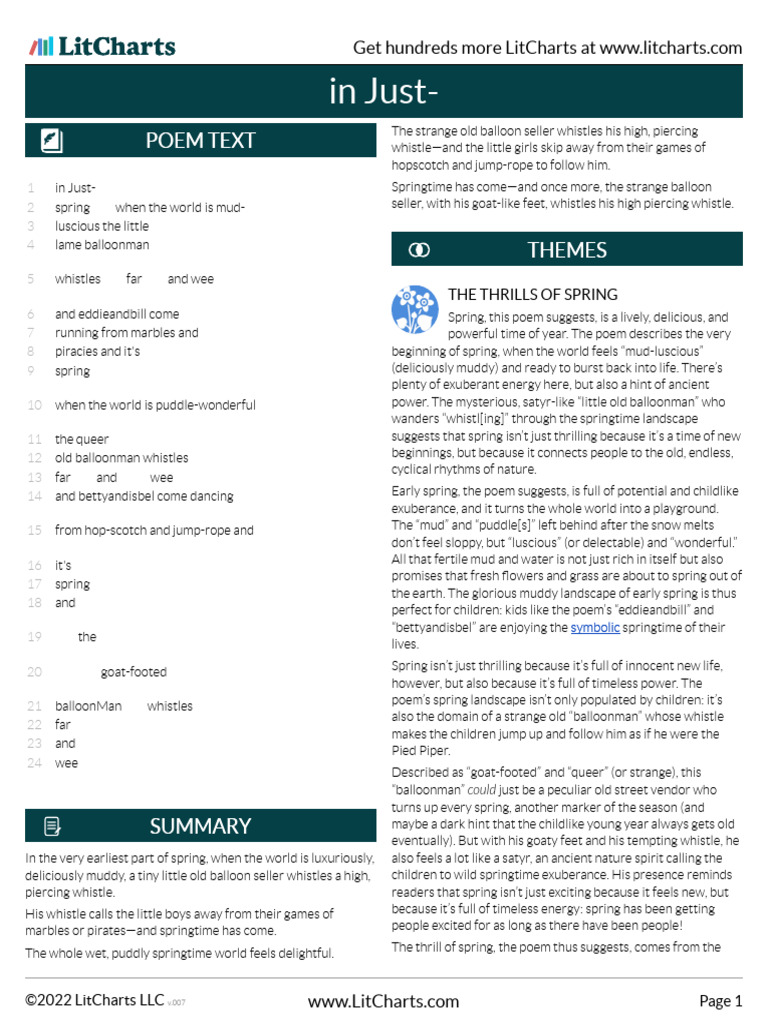 LitCharts in Just | PDF | Poetry