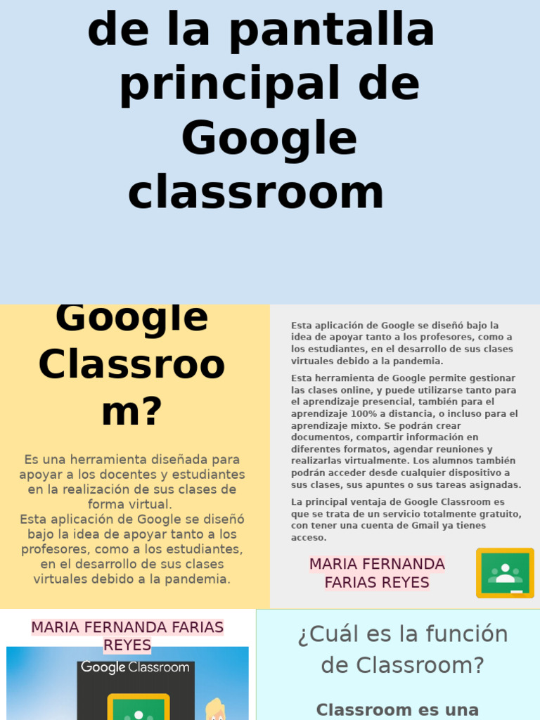 Los Elementos de La Pantalla Principal de Google Classroom | PDF