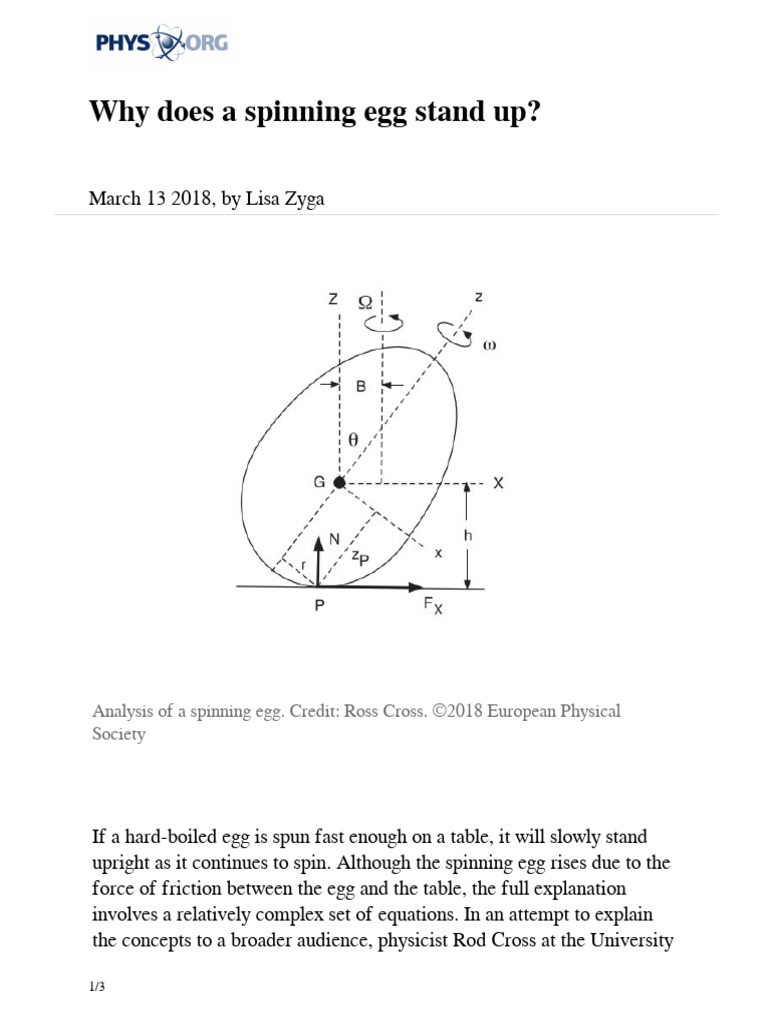 2018-03-egg | PDF | Rotation | Spin (Physics)