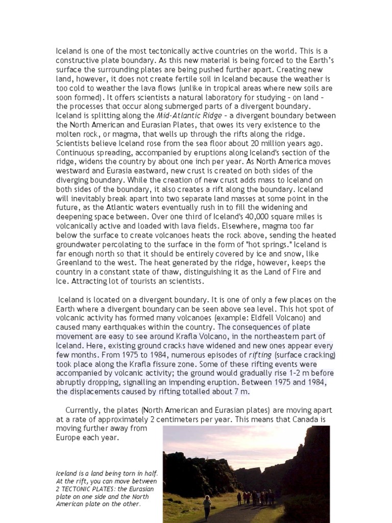 Tectonic Activity in Iceland | PDF | Volcano | Plate Tectonics