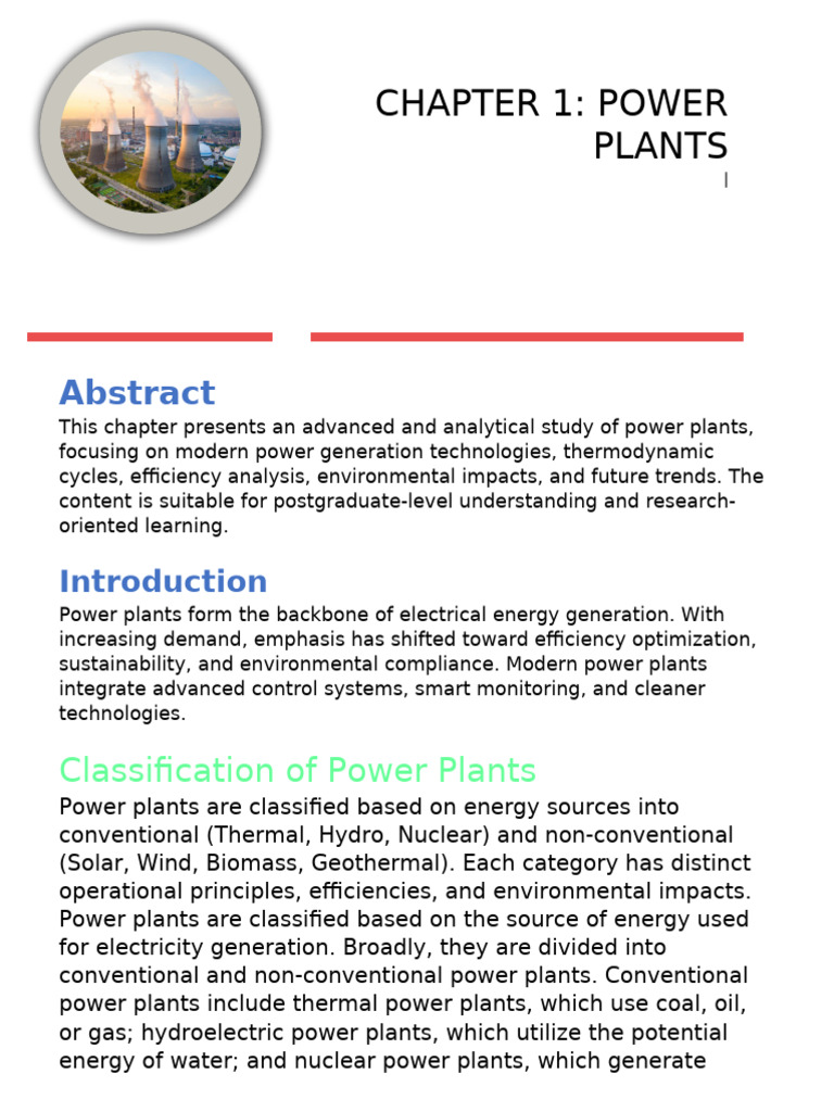 Advanced Power Plant Technologies Analysis | PDF | Electricity ...