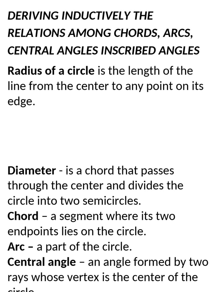 Chords, Arcs, and Angles in Circles | PDF