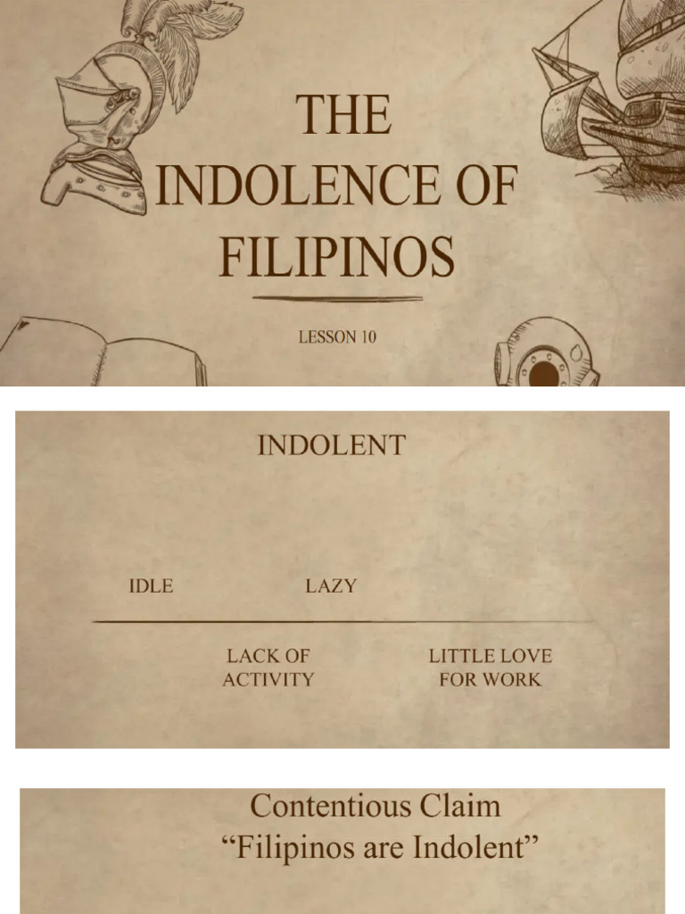 Indolence Ofthe Filipinos | PDF