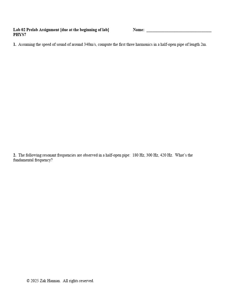 Half-Open Pipe Resonance Lab Guide | PDF | Waves | Sound