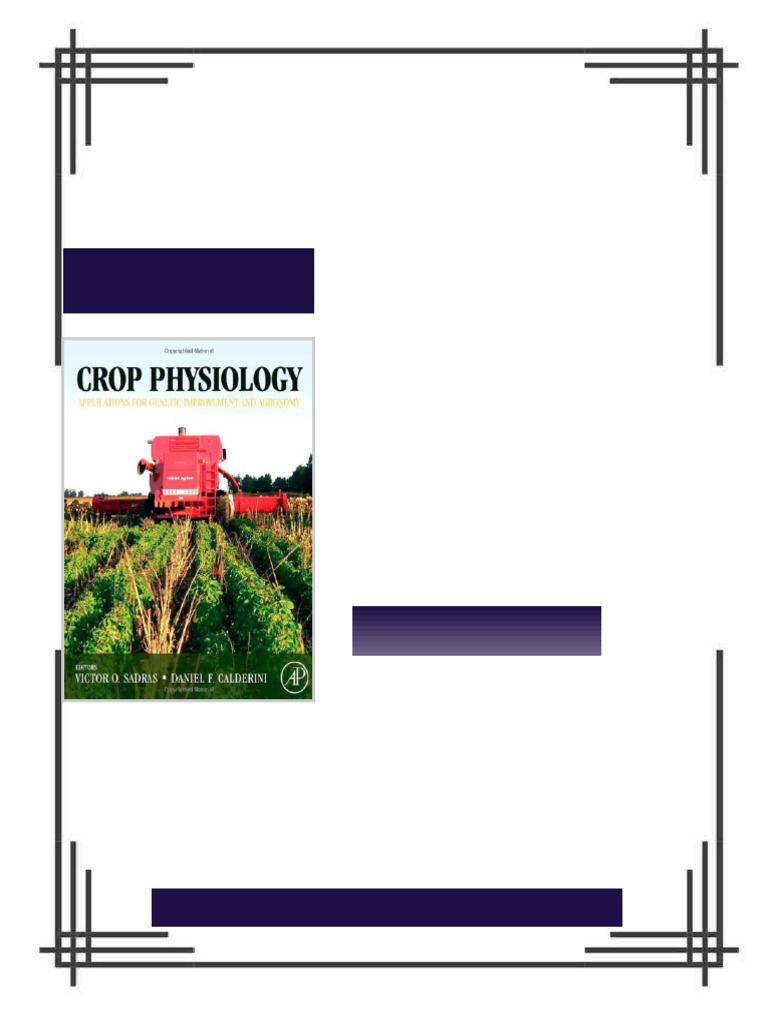 Crop Physiology Applications for Genetic Improvement and Agronomy 1st ...