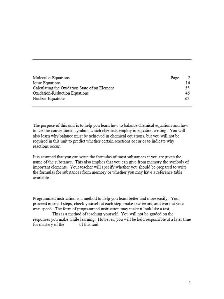 Balancing Chemical Equations Guide | PDF | Salt (Chemistry) | Acid