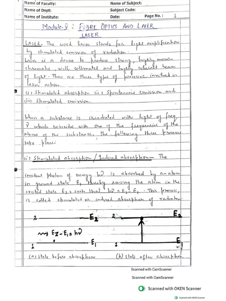 Unit 04 Topic Laser Complete Notes | PDF