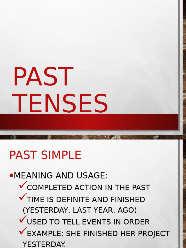 Understanding Past Tenses in English | PDF