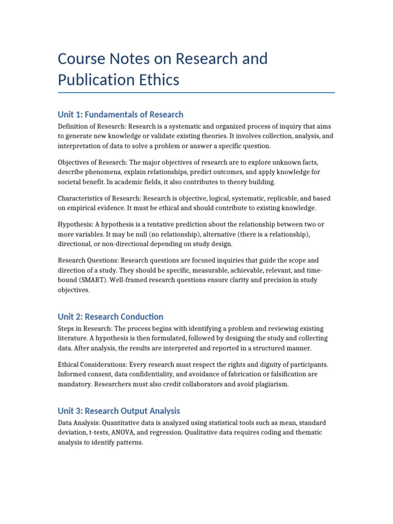 Research and Publication Ethics Guide | PDF | Plagiarism | Scientific ...