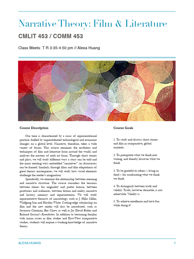 Narrative Theory Film and Literature | PDF | Witness | Turnitin