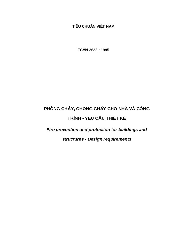 TCVN 2622 1995 - PCCC Cho Nhà Và Công Trình - Yêu Cầu Thiết Kế | PDF