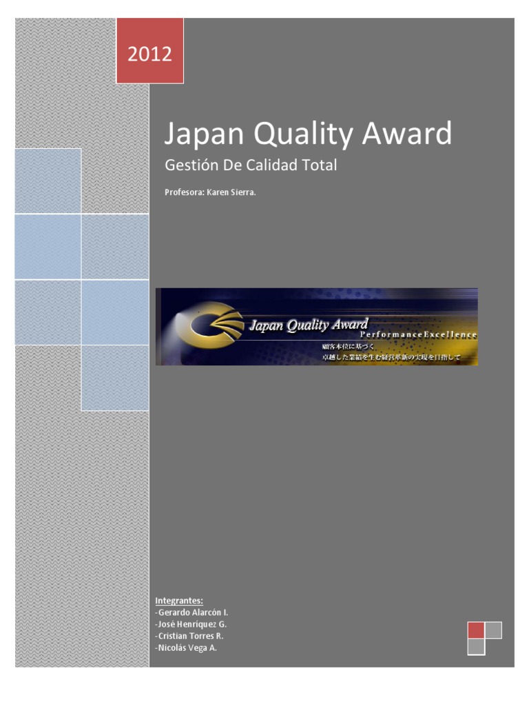 Premio de Calidad Japón: JQA 2012 | PDF | Liderazgo | Calidad (comercial)