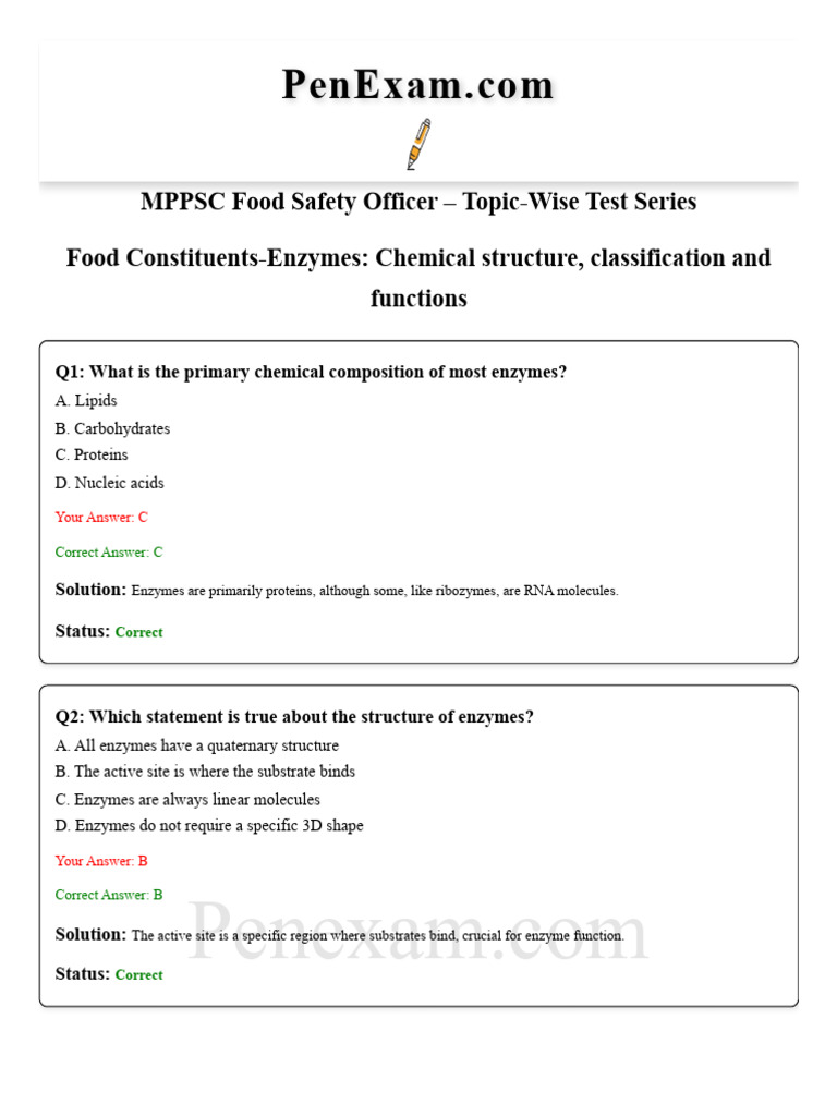 Food Constituents Enzymes Chemical Structure, Classification And | PDF ...