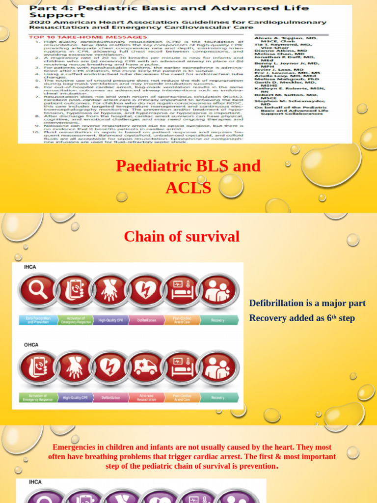Pediatric BLS and ACLS Guidelines | PDF