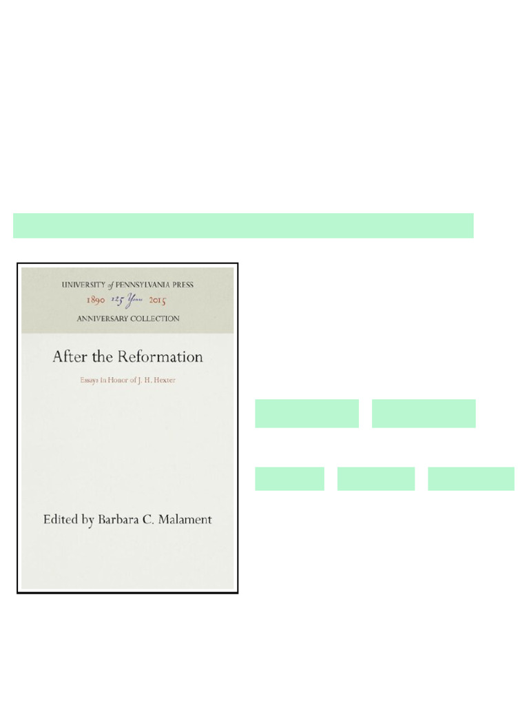 (Ebook) After the Reformation: Essays in Honor of J. H. Hexter by ...