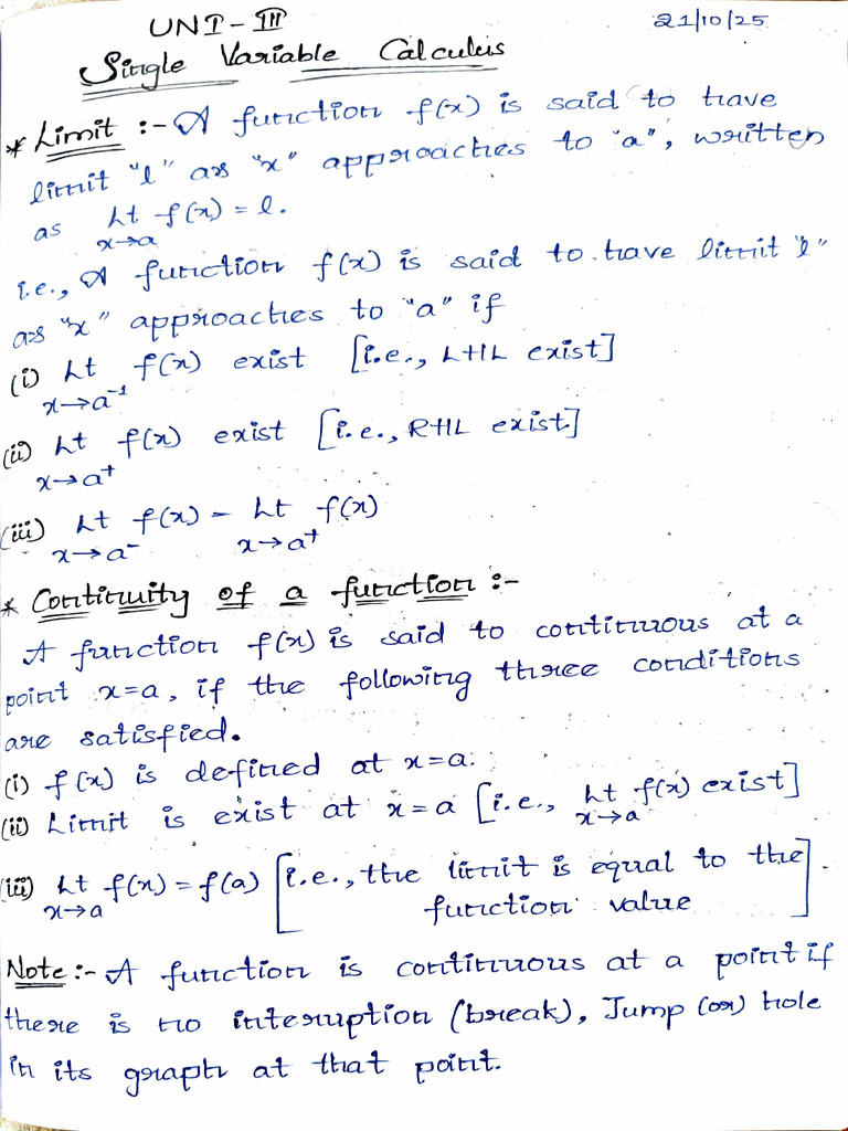 MC_Unit 3_Single Variable Calculus | PDF