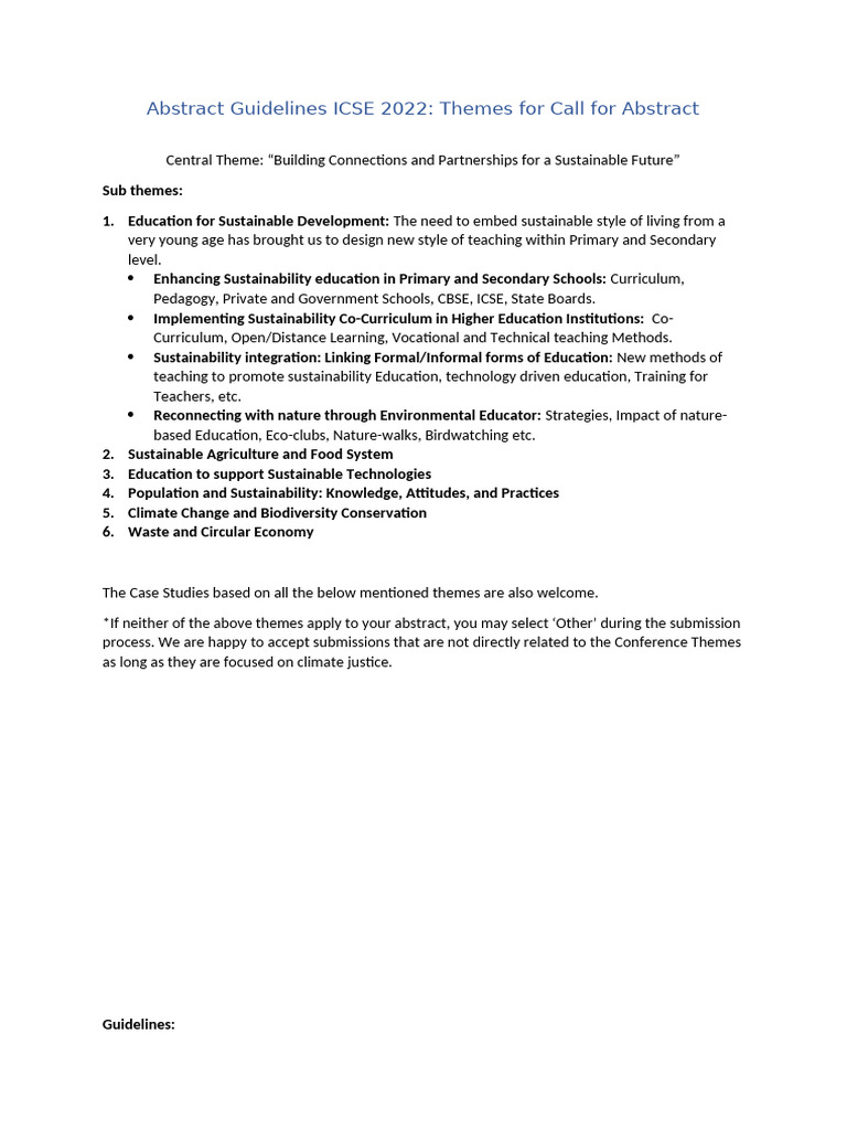 ICSE 2022 Abstract Submission Guidelines | PDF | Sustainability ...